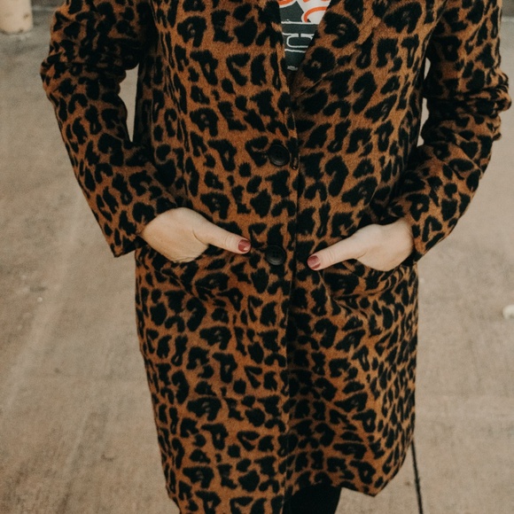 Jackets & Coats | Leopard Wool Blend Coat | Poshmark
